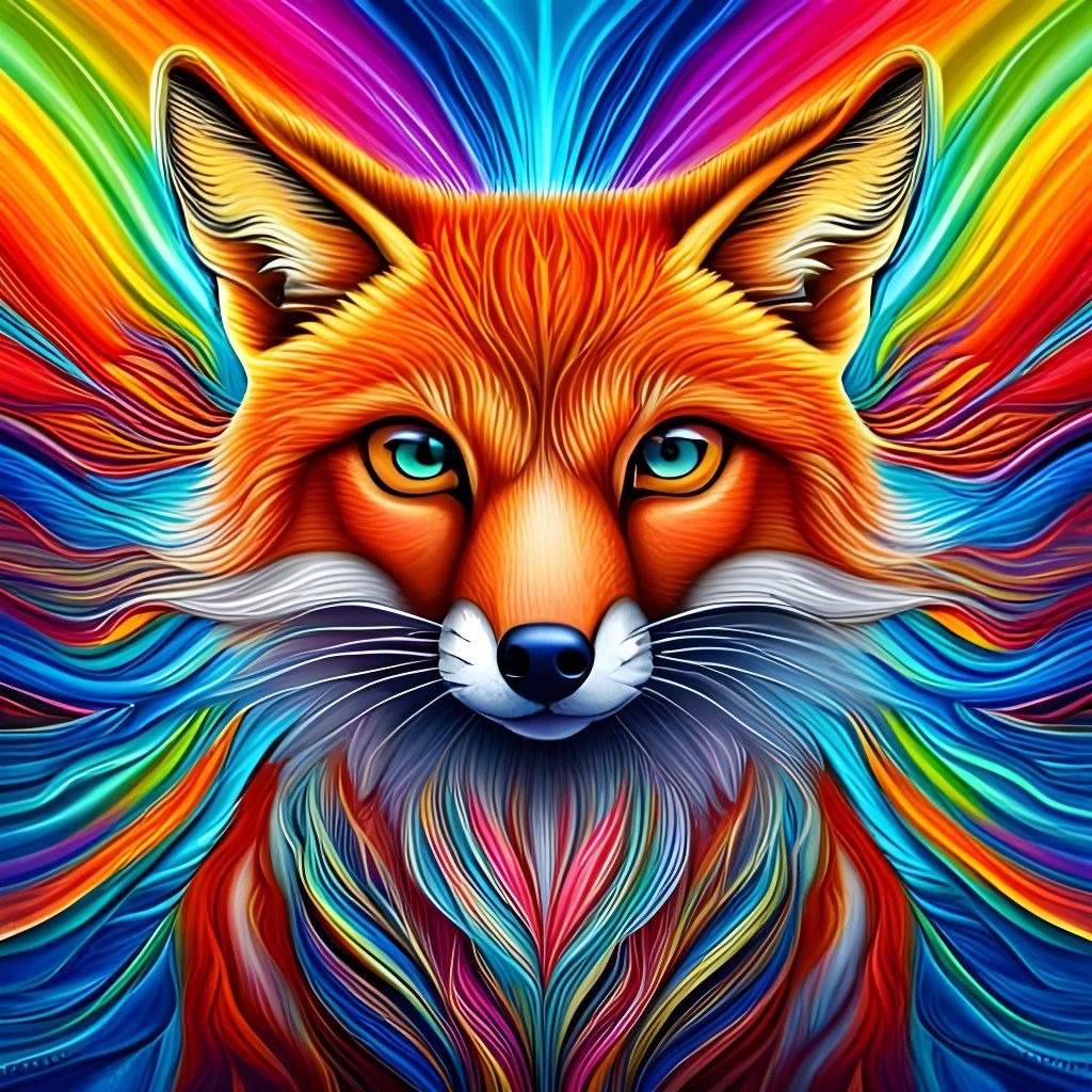 Psychedelic Fox - II - AI Generated Artwork - NightCafe Creator