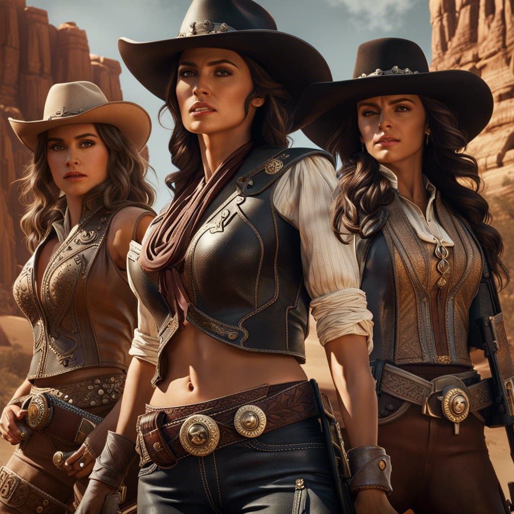 Bandidas Cowgirls - Movie Poster - AI Generated Artwork - NightCafe Creator