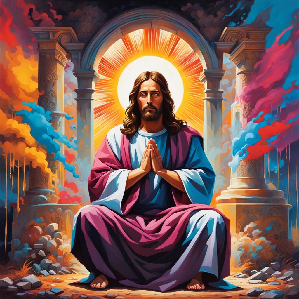 Jesus interceding for mankind - AI Generated Artwork - NightCafe Creator