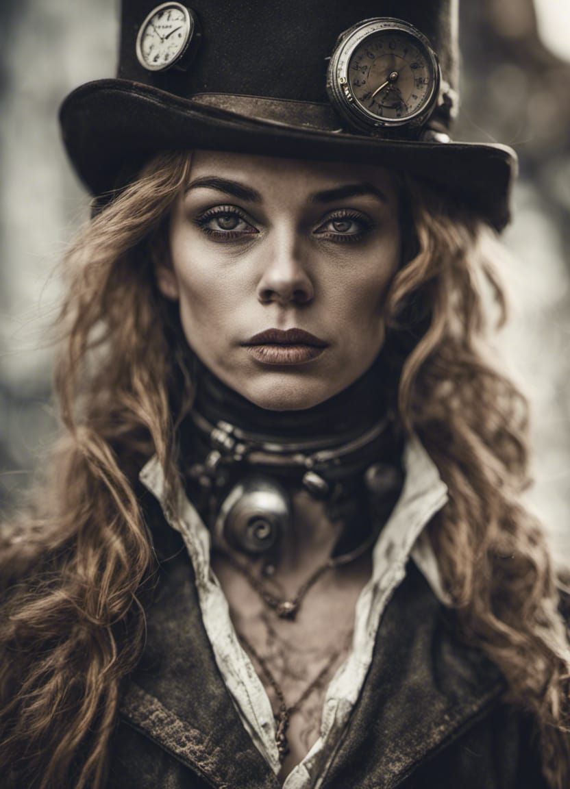 steampunk woman portrait - AI Generated Artwork - NightCafe Creator