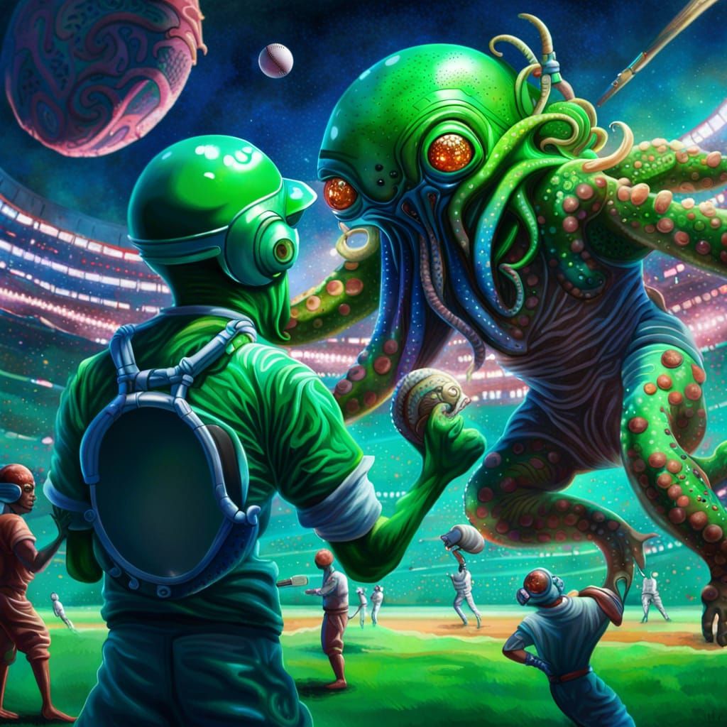 Intergalactic Baseball - AI Generated Artwork - NightCafe Creator