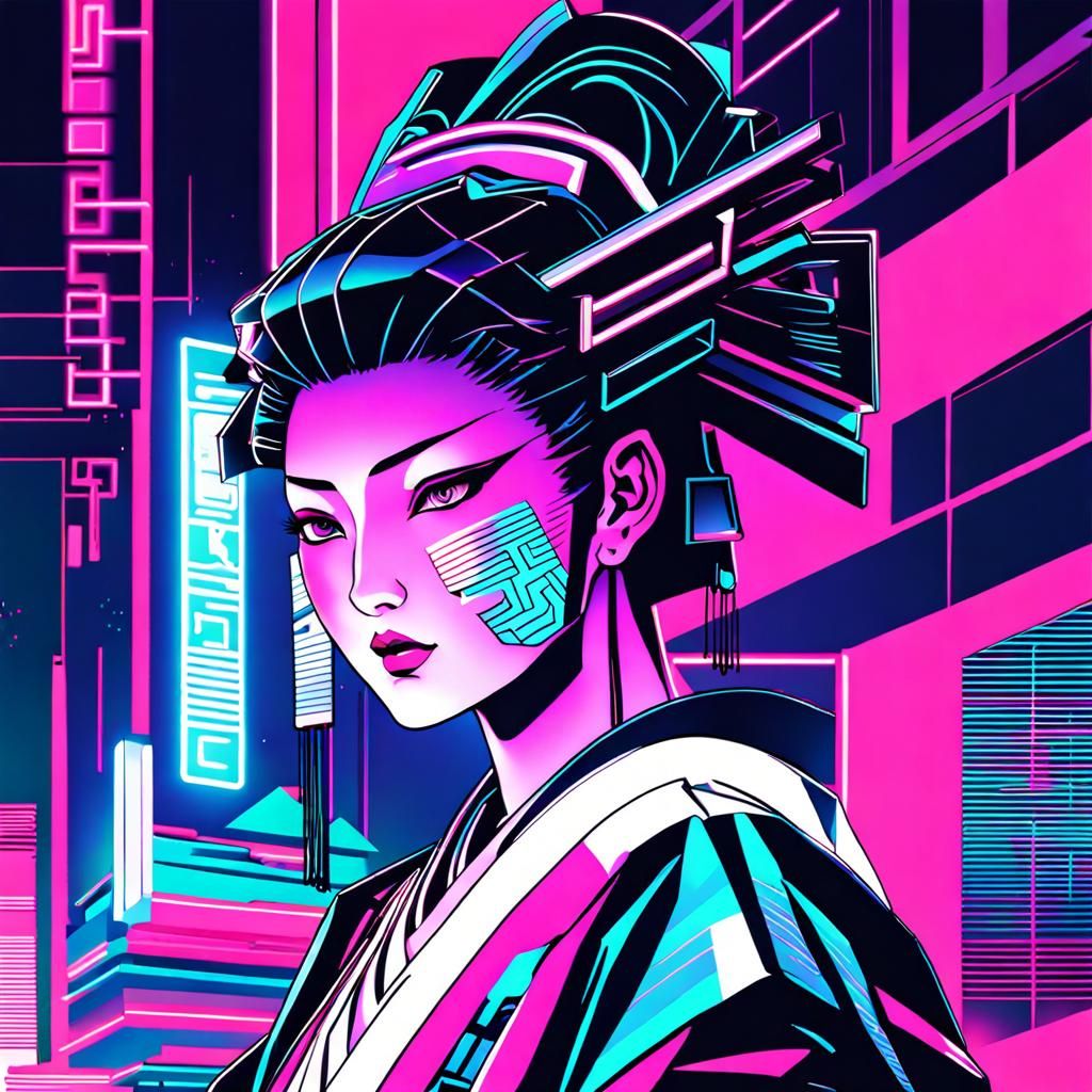Neon Geisha - AI Generated Artwork - NightCafe Creator