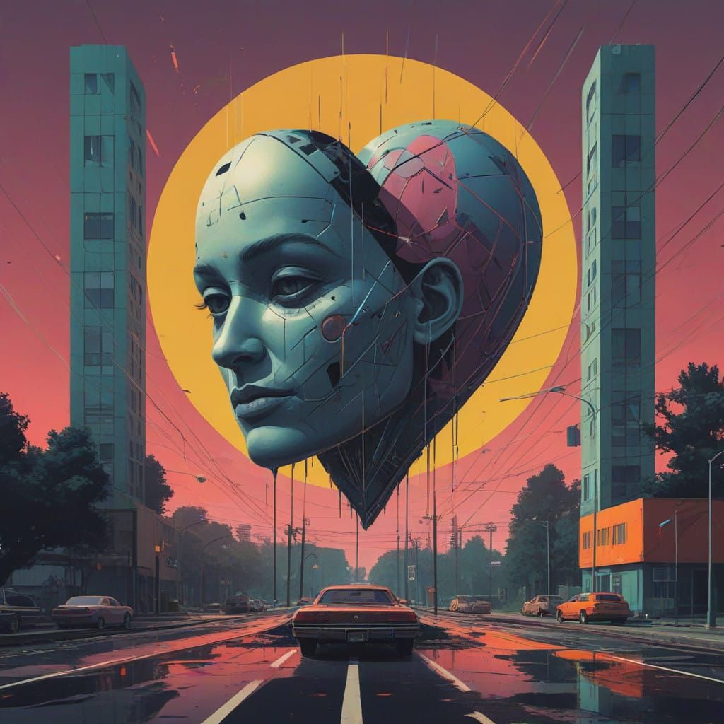 corazon humano - Surreal Digital Heart in Bauhaus-Inspired ...