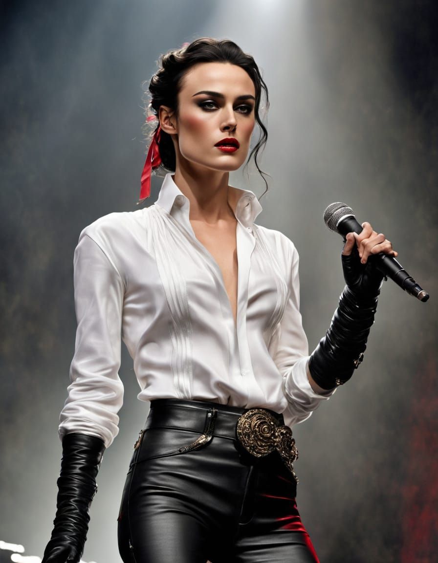 Glamorous Rockstar Pop Singer in Ultrarealistic De... - AI Art
