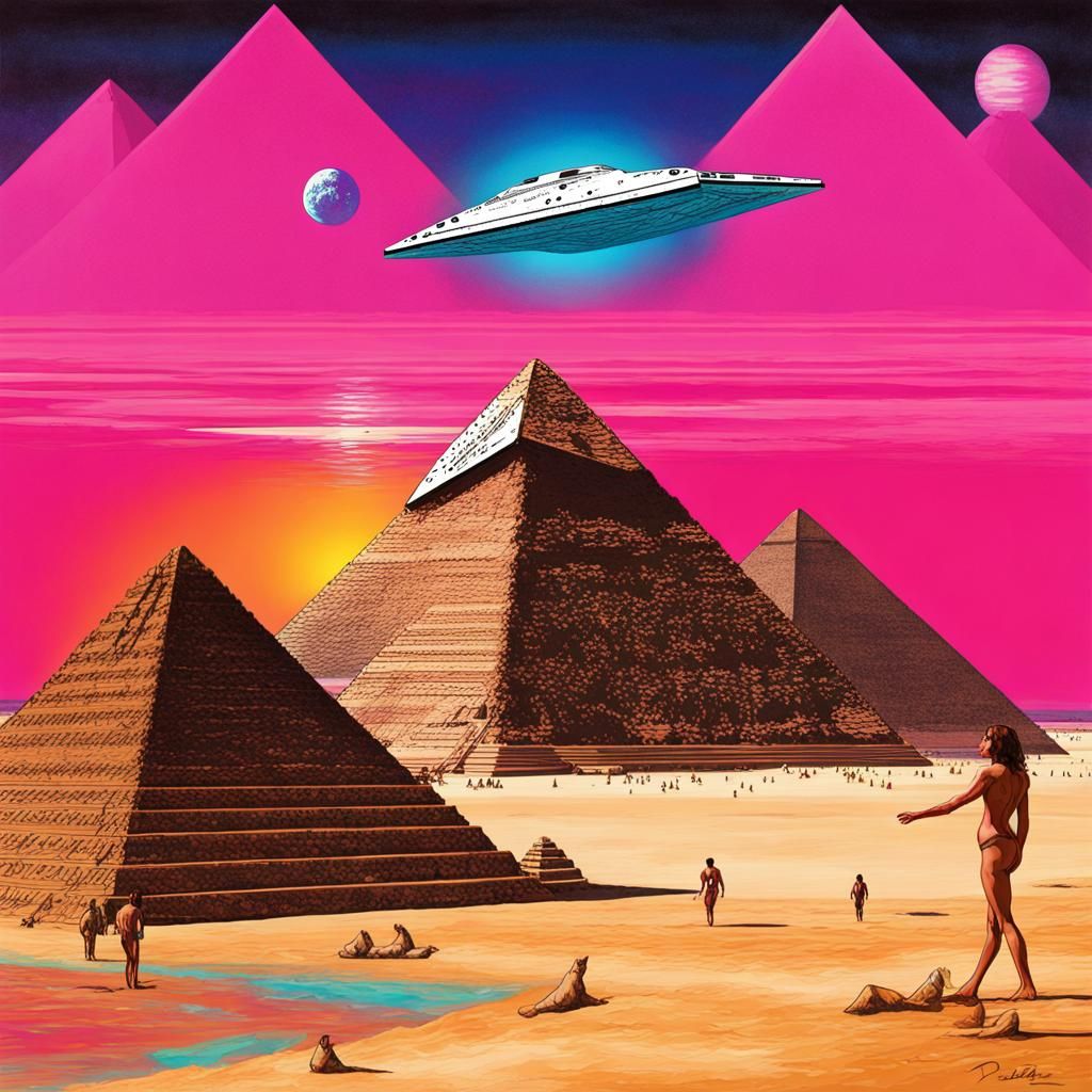 Colorful Vaporwave Pink Floyd Betelgeuse supernova and an imperial star ...