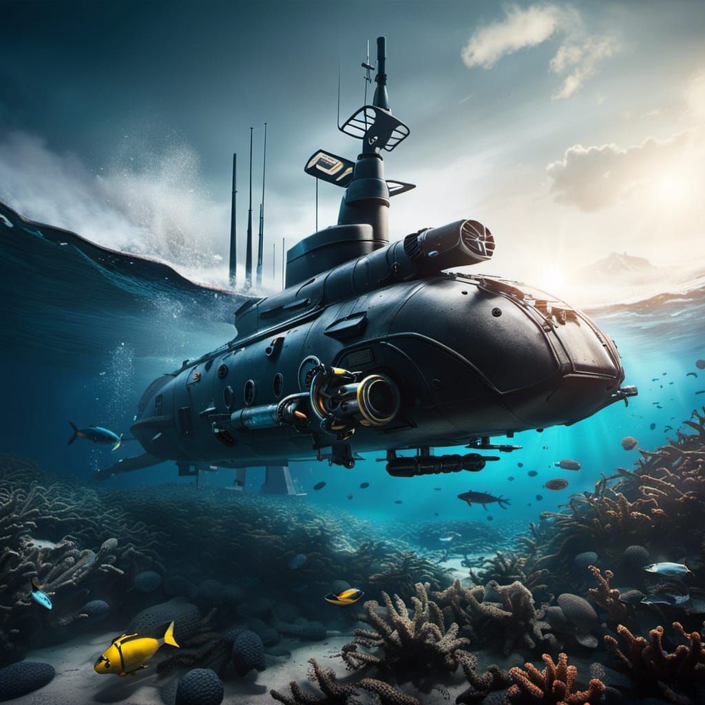 A robot submarine cleaning the ocean floor of debris |Sharp-Details ...