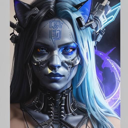 Blue Cat Just here to play and see what happens - AI Generated Artwork ...