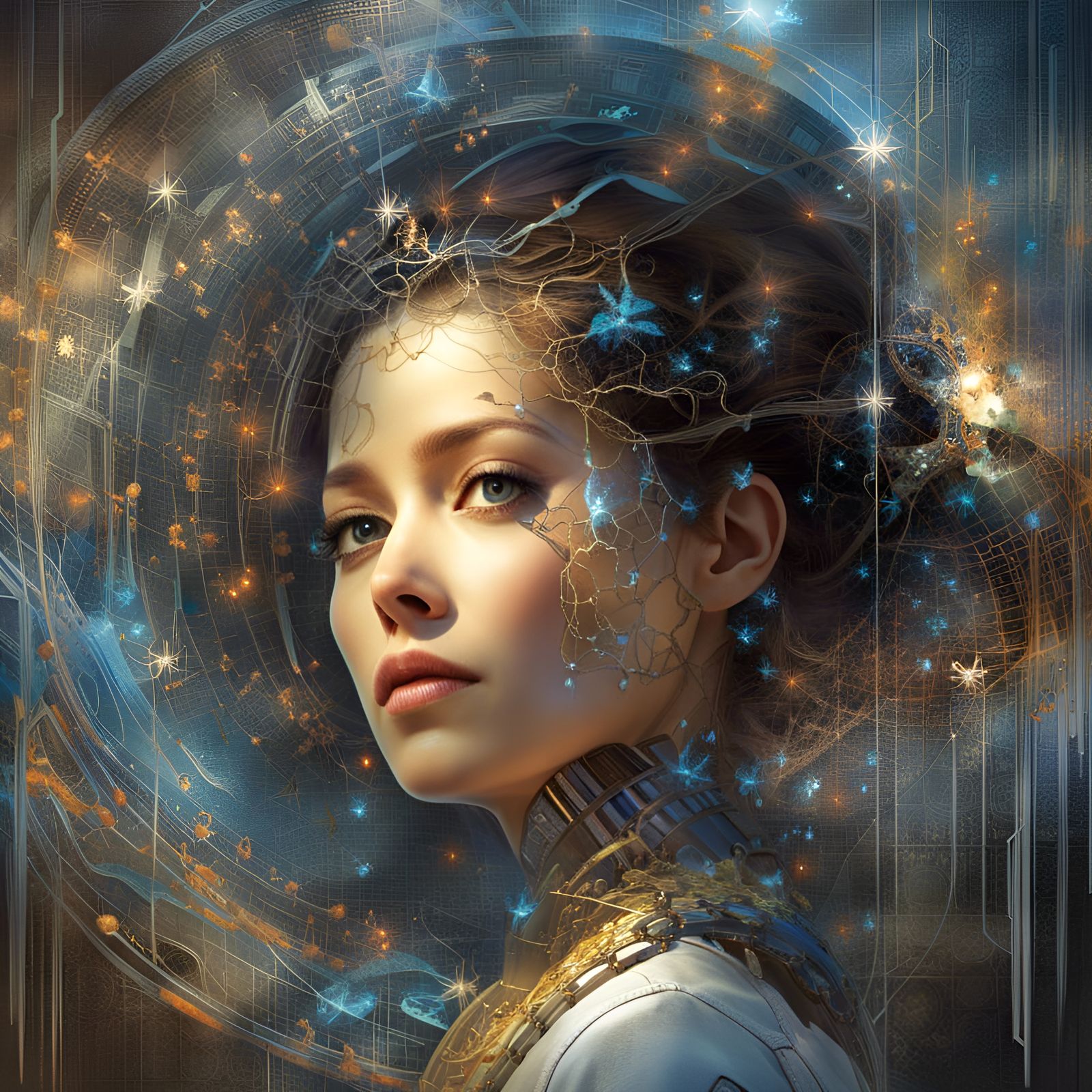 Empress of the Digital Age: Merging Elegance with Cybernetic Dreams ...