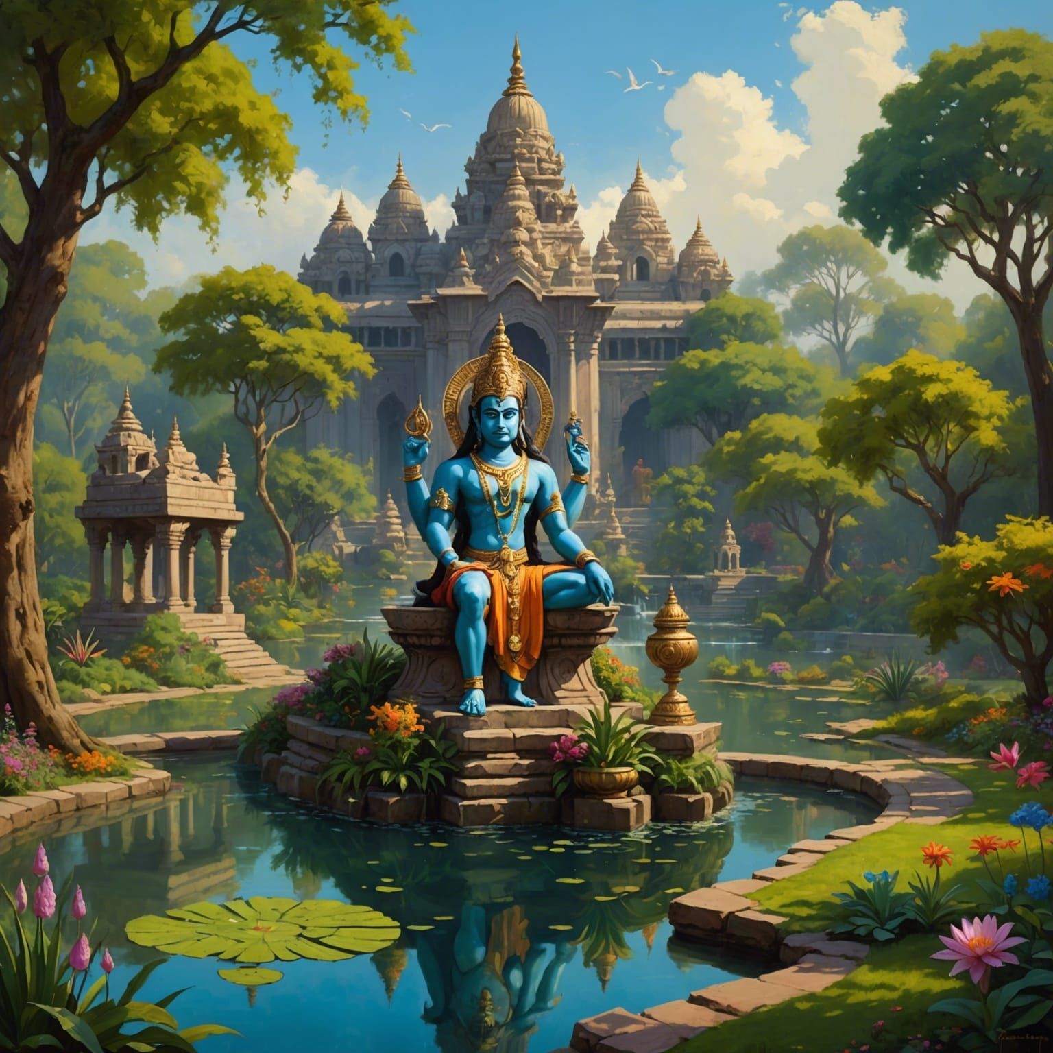 Vishnu's Realm - AI Generated Artwork - NightCafe Creator
