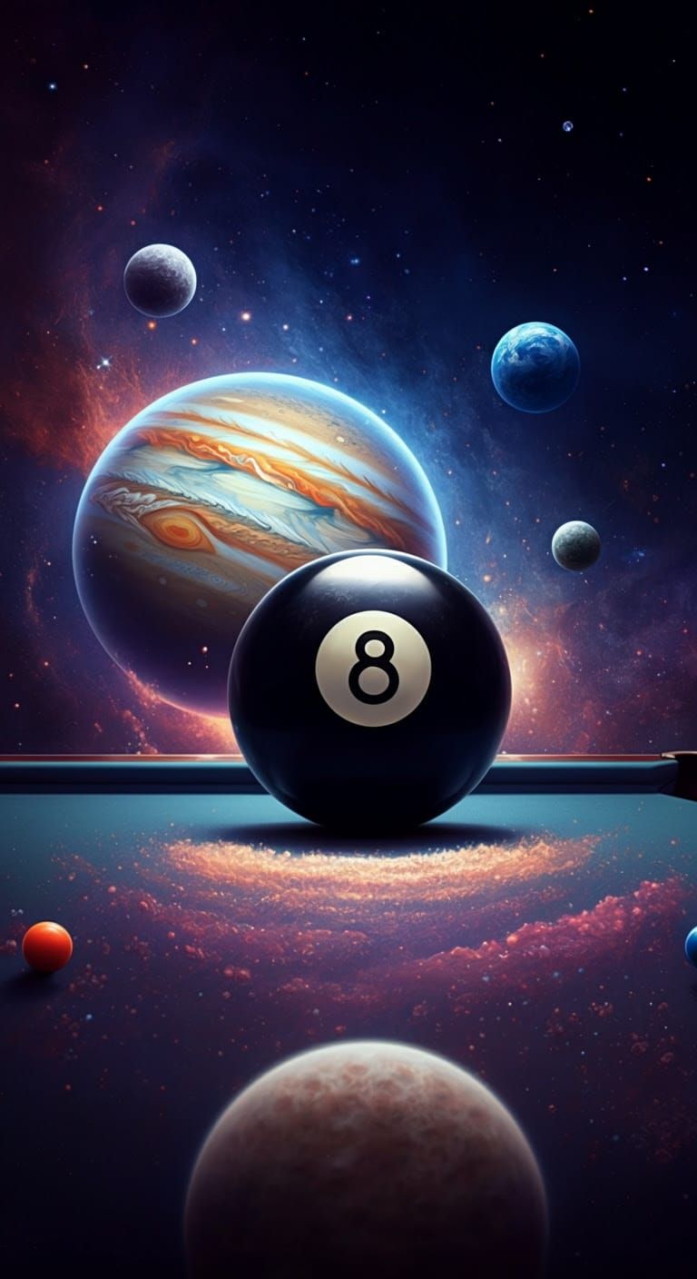 Corner of the Universe - Cosmic Billiards in Vibrant Digital...