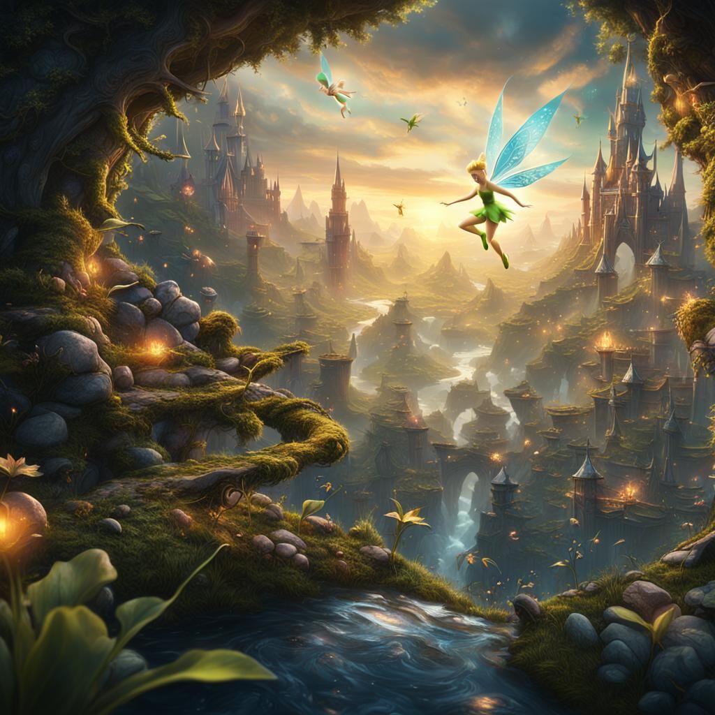 Tinkerbell flying - AI Generated Artwork - NightCafe Creator