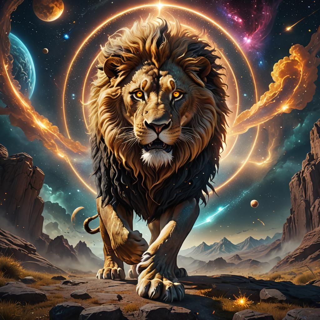 Cosmic Lion - AI Generated Artwork - NightCafe Creator
