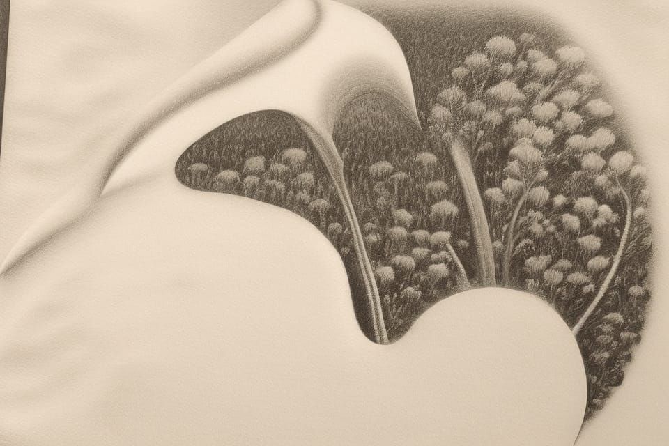 Biomorphic landscape in black and white graphite - AI Generated Artwork ...