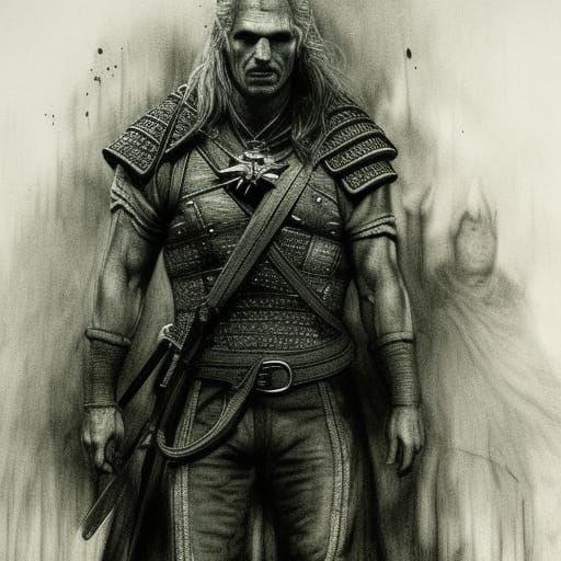 The Witcher horror Gustave Doré Gregm Rutkowski hyperdetailed charcoal ...