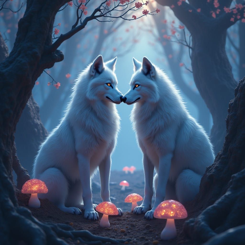 Two female wolves best friends - Ethereal Sisters of the Mys...