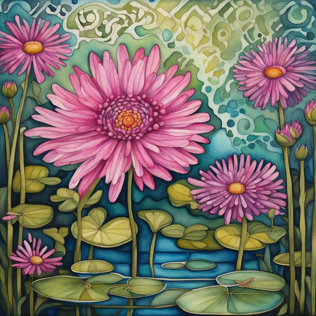 Aster Pool - AI Generated Artwork - NightCafe Creator