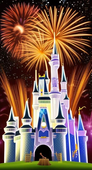 Cinderella’s Castle at night - AI Generated Artwork - NightCafe Creator