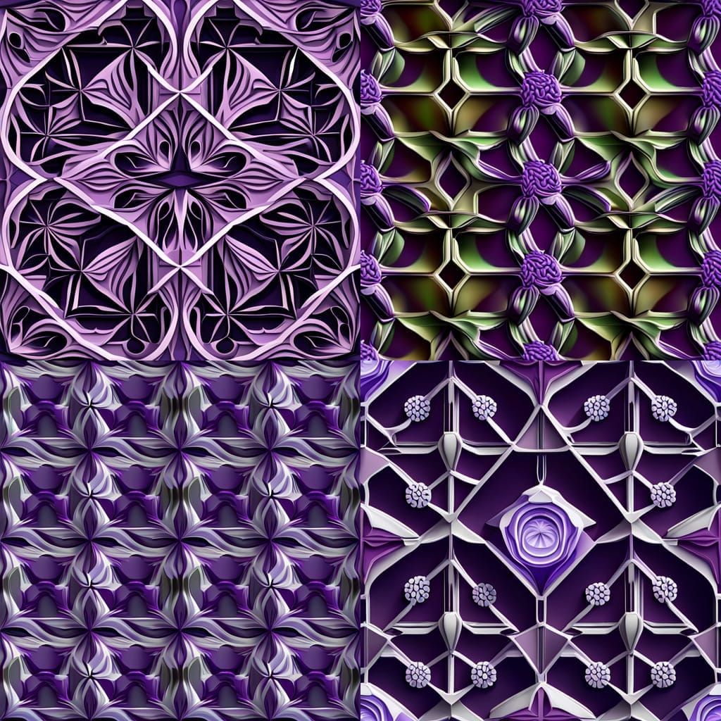 Dark Purple Rose Penrose Tiling - AI Generated Artwork - NightCafe Creator