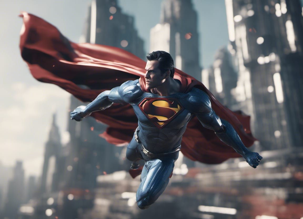 Superpowers of Superman Flying Through the Air to Help those in need