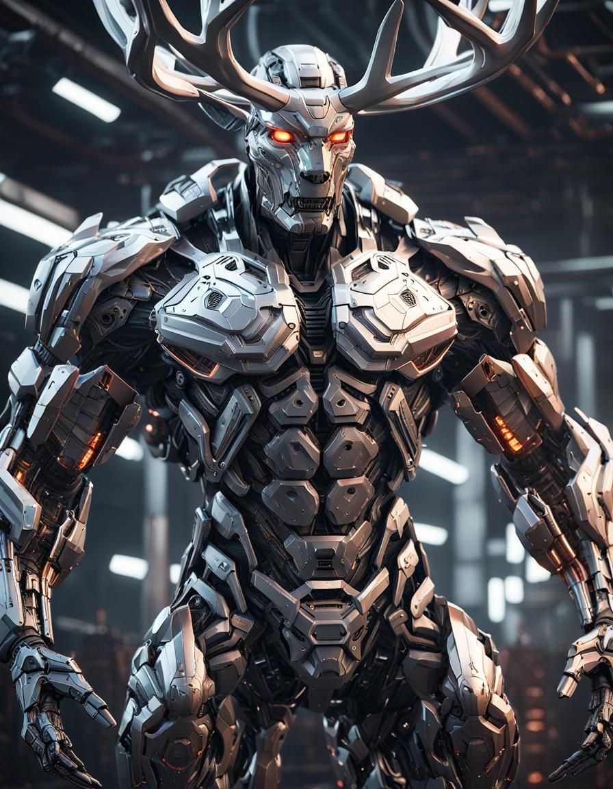 Reindeer muscular muscle Man - AI Generated Artwork - NightCafe Creator