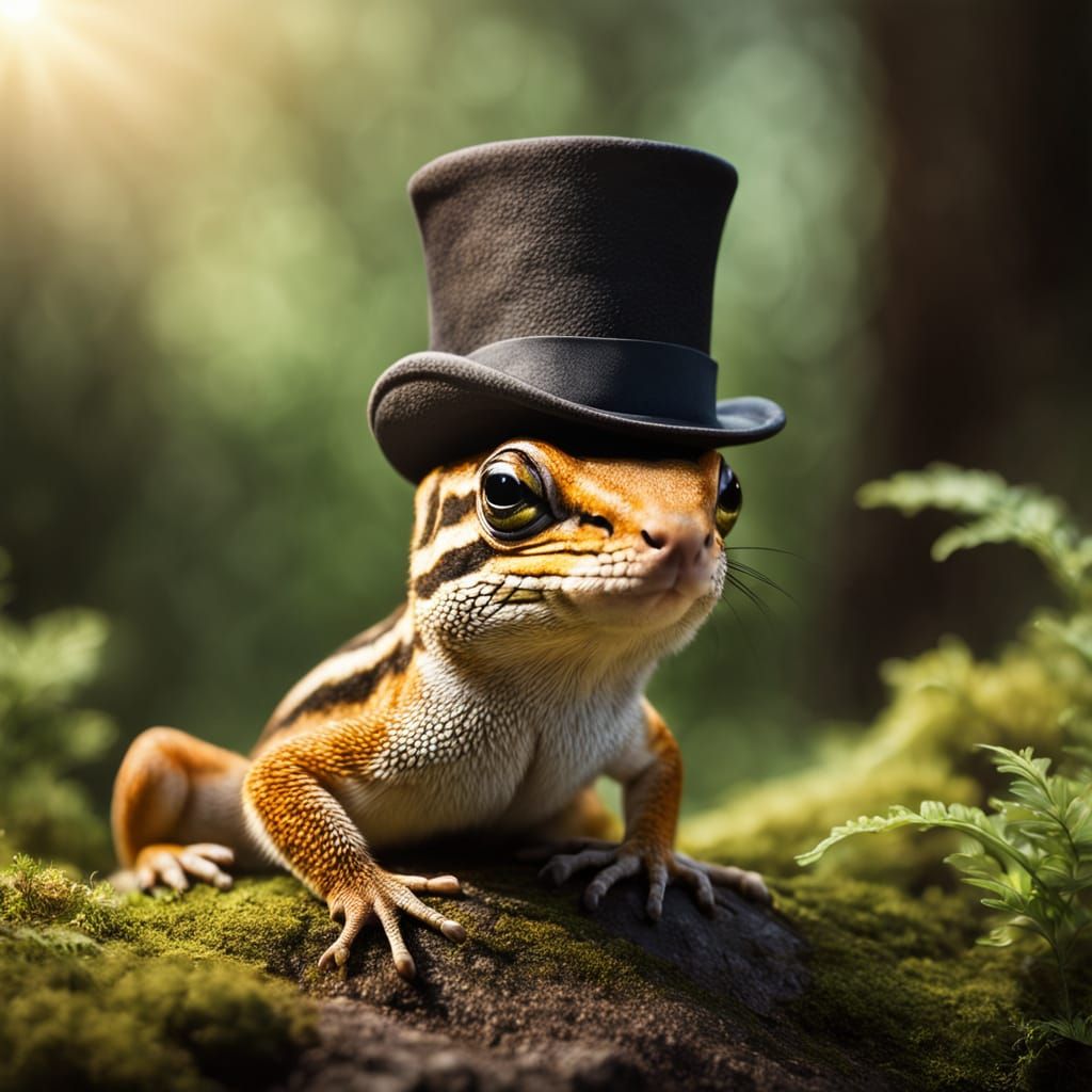 Hyper-Realistic Portrait of a Gecko-Chipmunk Hybri... - AI Art