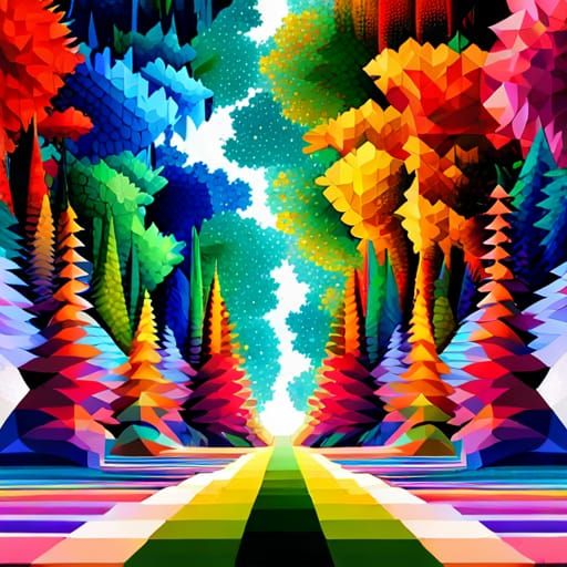 Geometric landscape - AI Generated Artwork - NightCafe Creator