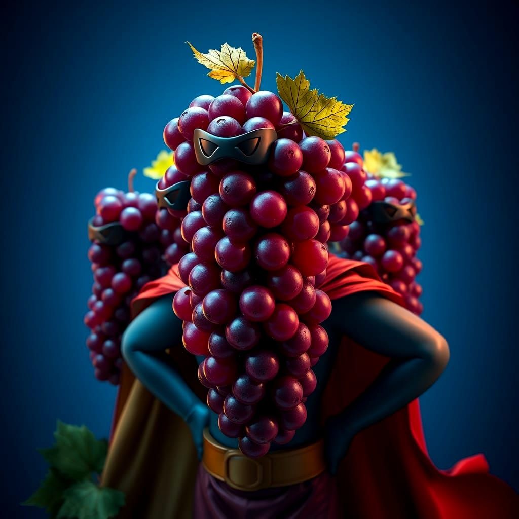 **Hardworking Hero Grapes** - Dynamic Grapes Unite as Heroes