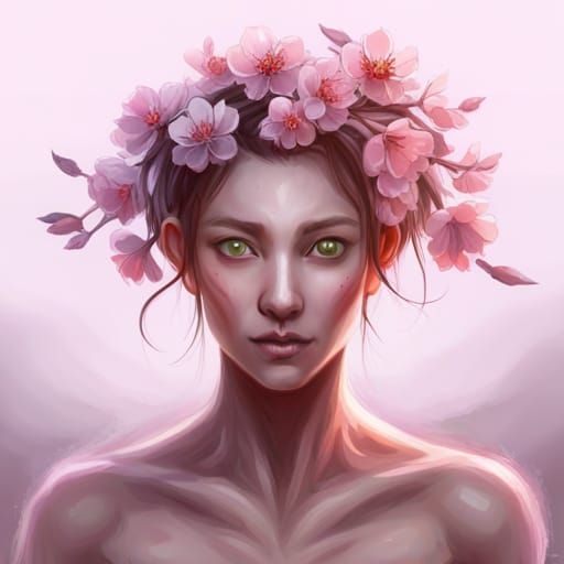 Head-shoulders portrait of a Cute, female, Japanese,anthropomorphic ...