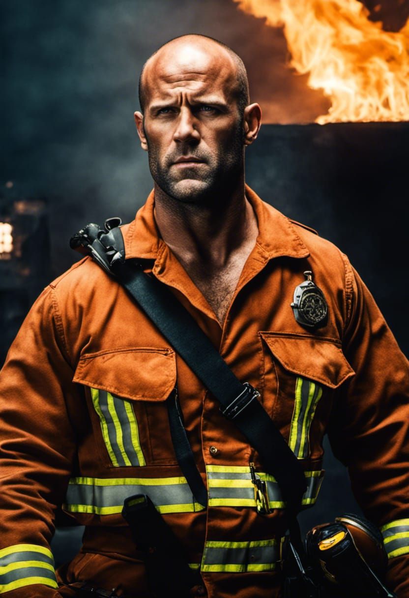 Jason Statham as fireman - AI Generated Artwork - NightCafe Creator