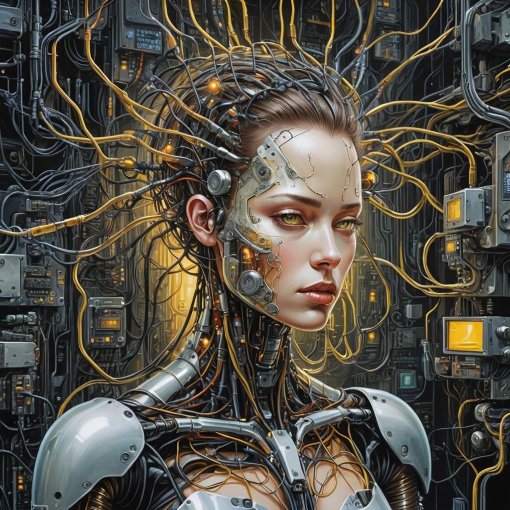 Techno-Surrealism Portrait - AI Generated Artwork - NightCafe Creator