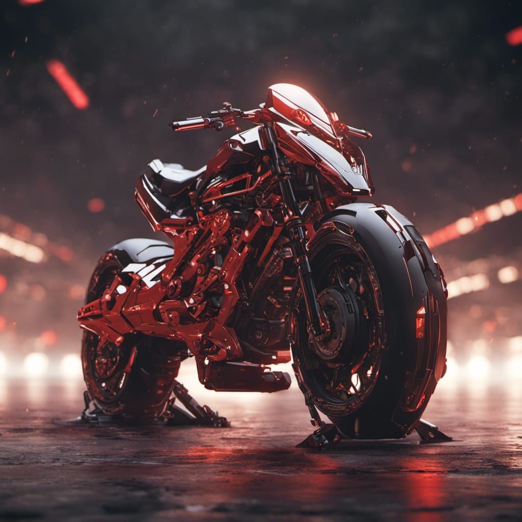 red black gold, cyber motorcycle, evil rider - AI Generated Artwork ...