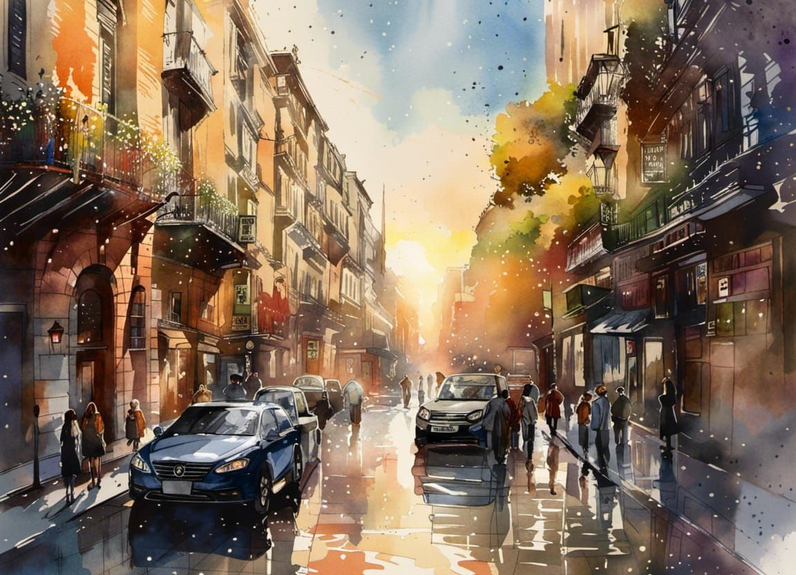 City street - AI Generated Artwork - NightCafe Creator