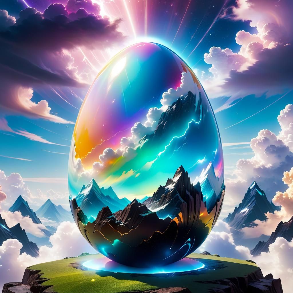 A Resin Egg :: seen inside it is God of Thunder :: surrounded with the ...