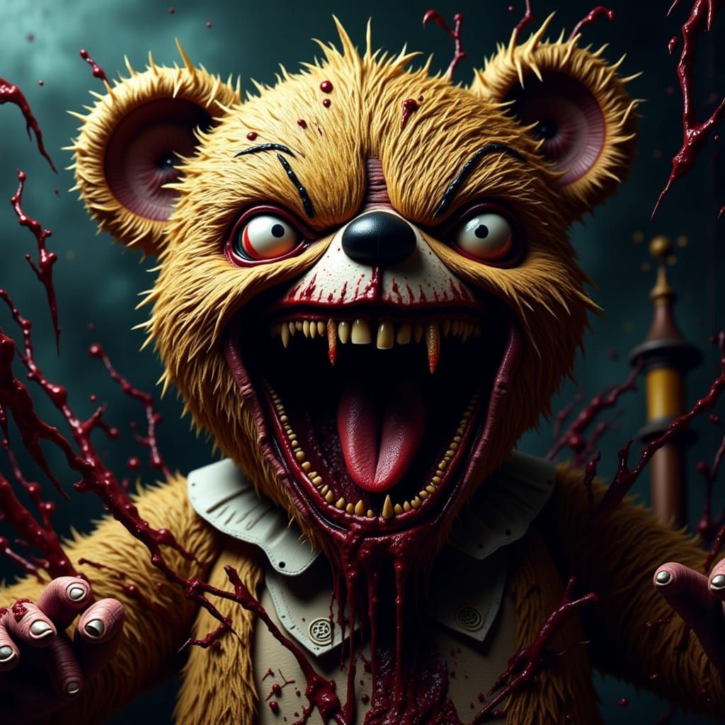 Dark & Scary Teddy 3 - Hyperrealistic Horror Teddy Bear in D...