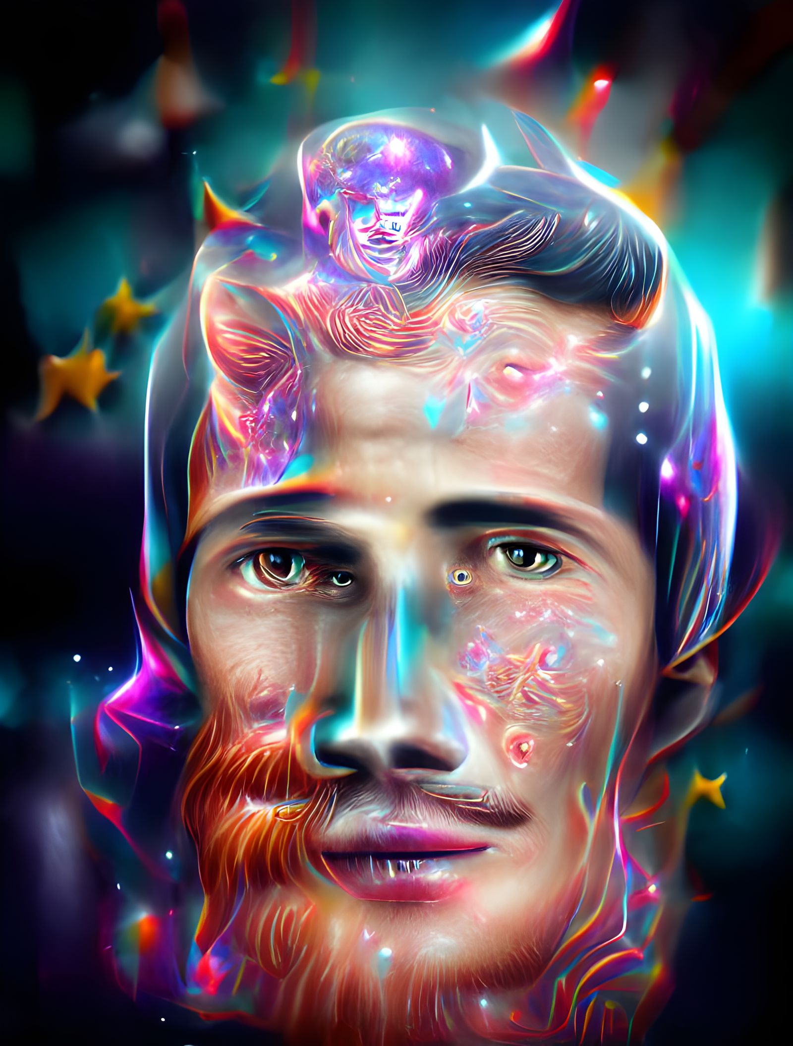 Handsome Devil Self-Portrait (Cosmic Preset) - AI Generated Artwork ...