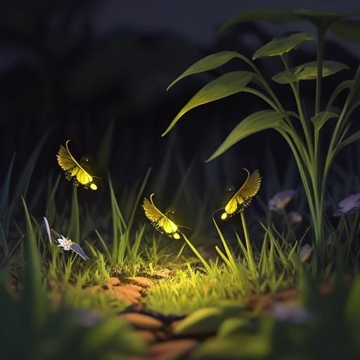 Fireflies in the front yard - AI Generated Artwork - NightCafe Creator