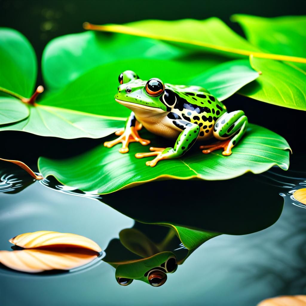 A cute frog upside-down - AI Generated Artwork - NightCafe Creator