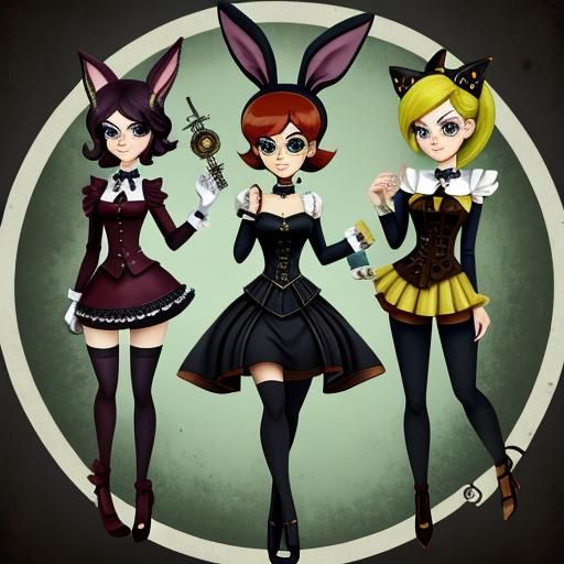 power puff girls as three rabbits - AI Generated Artwork - NightCafe ...