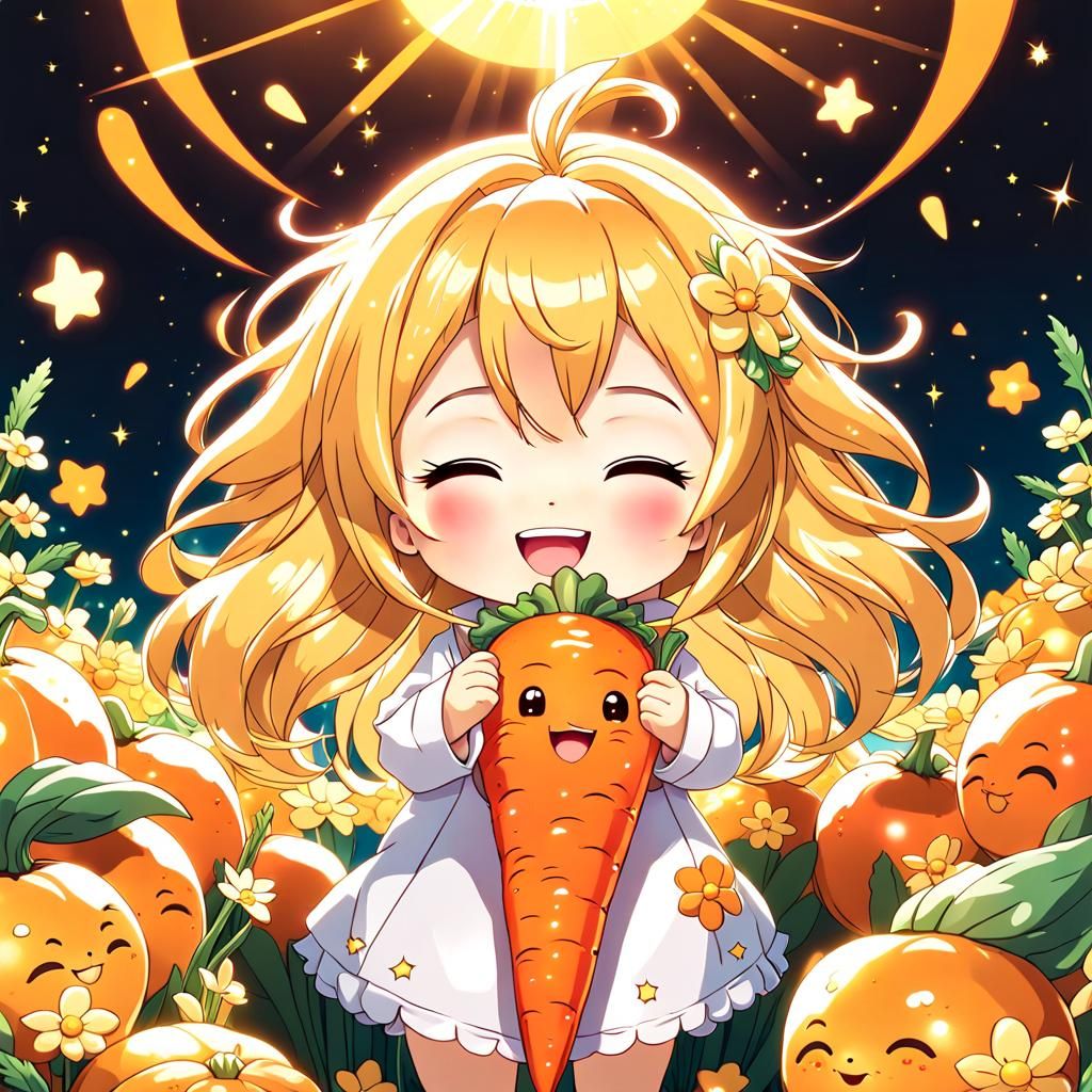 Chibi Carrot Girl - AI Generated Artwork - NightCafe Creator