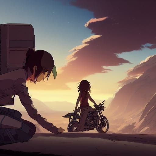 Moto Rider Girls Group Dystopia Relics Desert Apocalypse War Nuclear ...