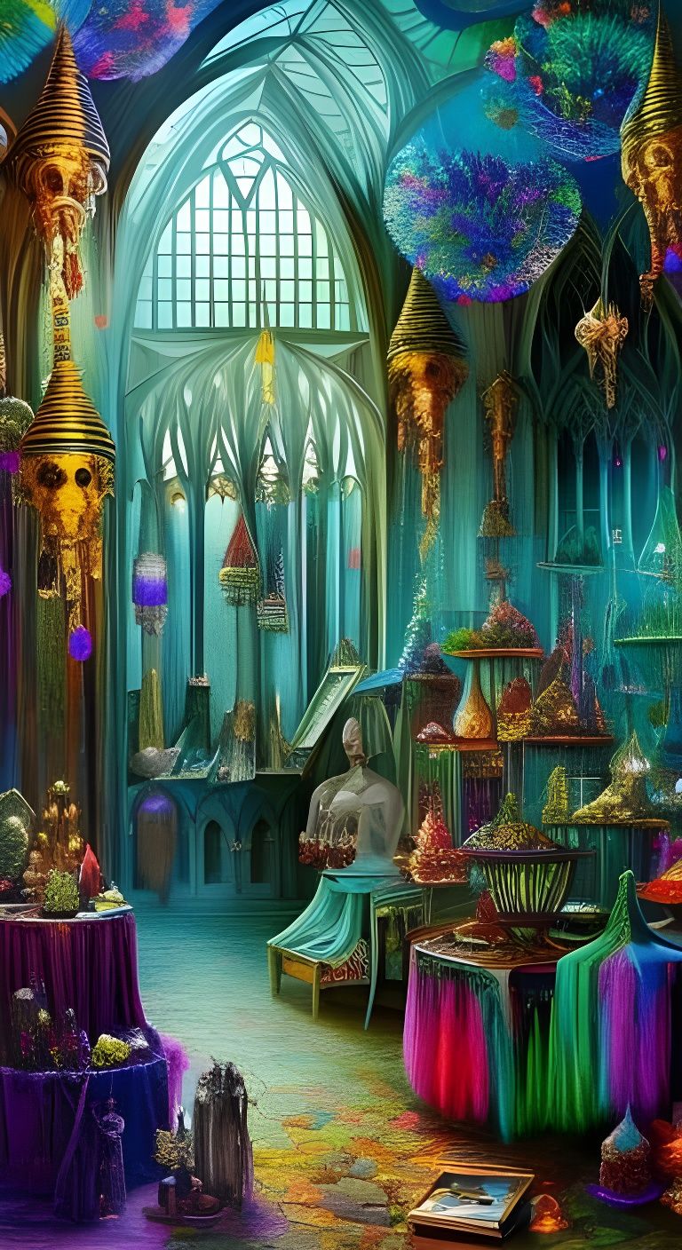 Wizeacre's Wizards' Equipment, Crystalogy Room - AI Generated Artwork - NightCafe Creator
