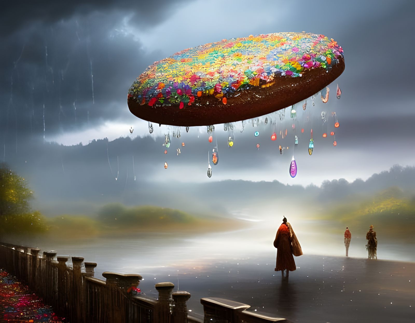 Sprinkle donuts falling from the sky - AI Generated Artwork - NightCafe ...