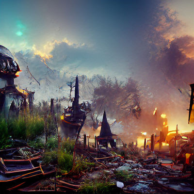 Post-apocalyptic Magic land - AI Generated Artwork - NightCafe Creator