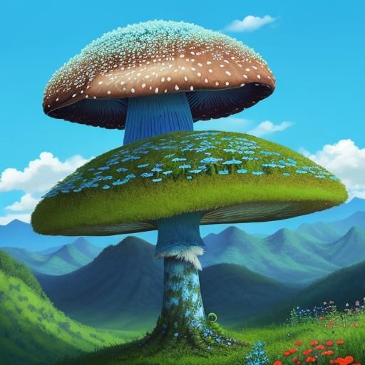 Mushroom Tower - AI Generated Artwork - NightCafe Creator