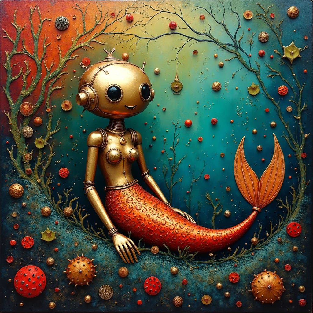 Metallic Robot Mermaid - Metallic Robot Mermaid
