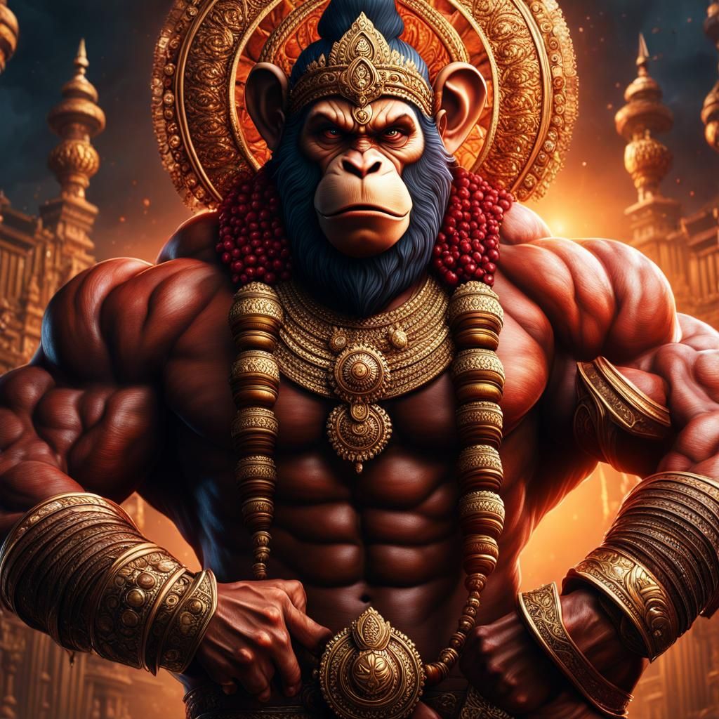 Lord hanuman - AI Generated Artwork - NightCafe Creator