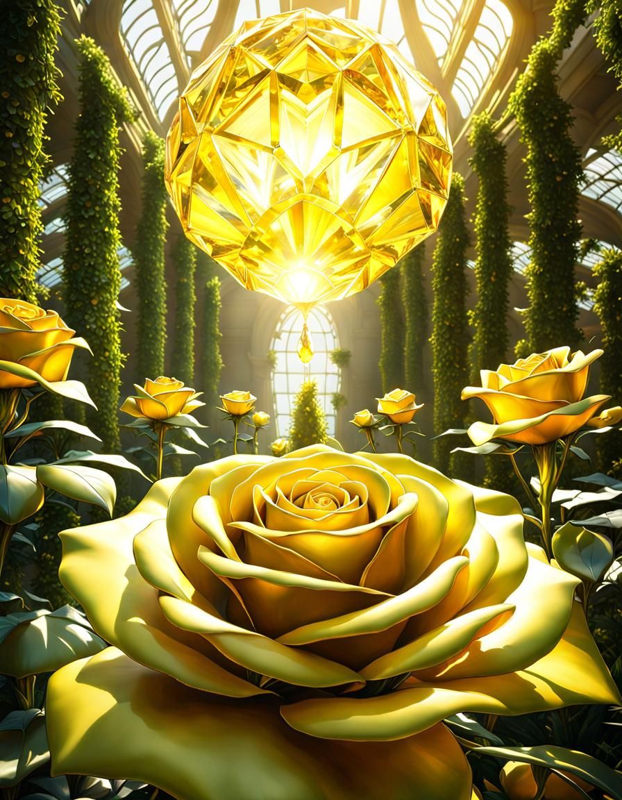 ""Crystal rose of epic proportions, a masterpiece rendered in cycles ...