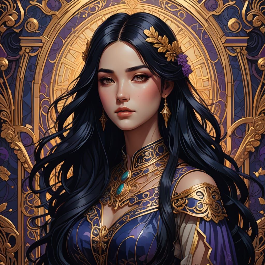 Jugendstil Goddess in Ancient Rome - AI Art