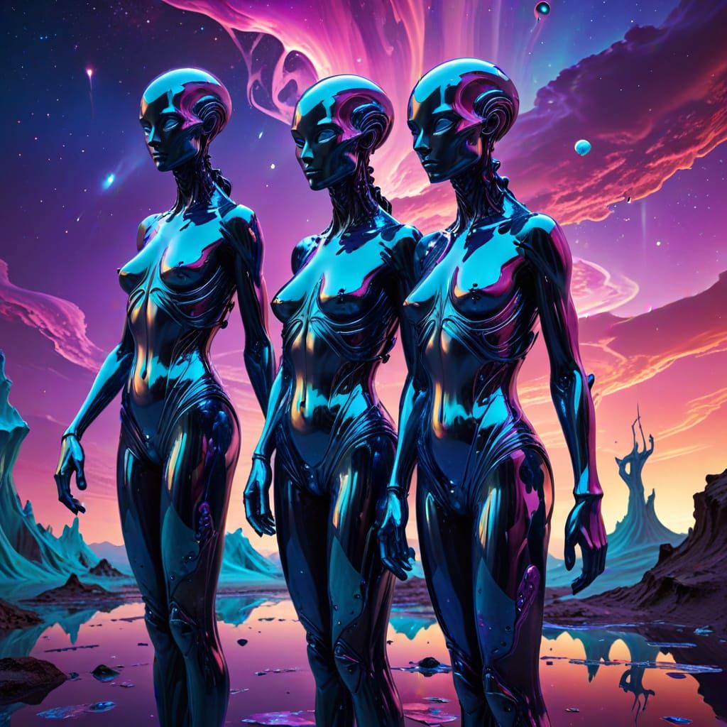 Glass humanoid statues - Glass humanoid statues