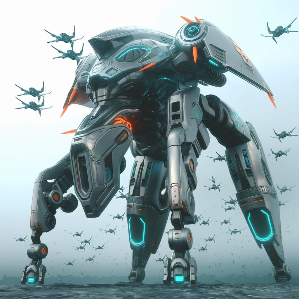Phobos Zephyrus II Drone Carrier Mech, Ideogram